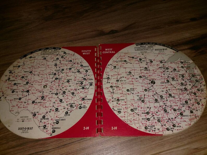 Vintage Dist O Map Measures Distances Between Cities in Every - Etsy