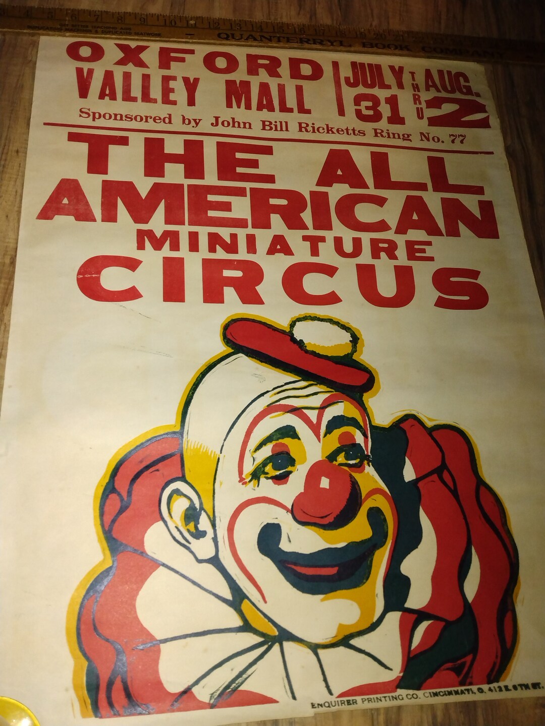 Vintage Circus Poster American Miniature Circus Oxford Valley Mall - Etsy