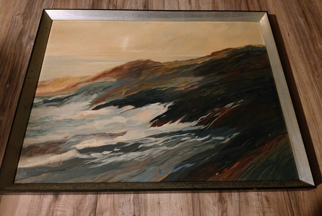 Bernard Perlman Oil on Board Pounding Surf Maine Coast - Etsy