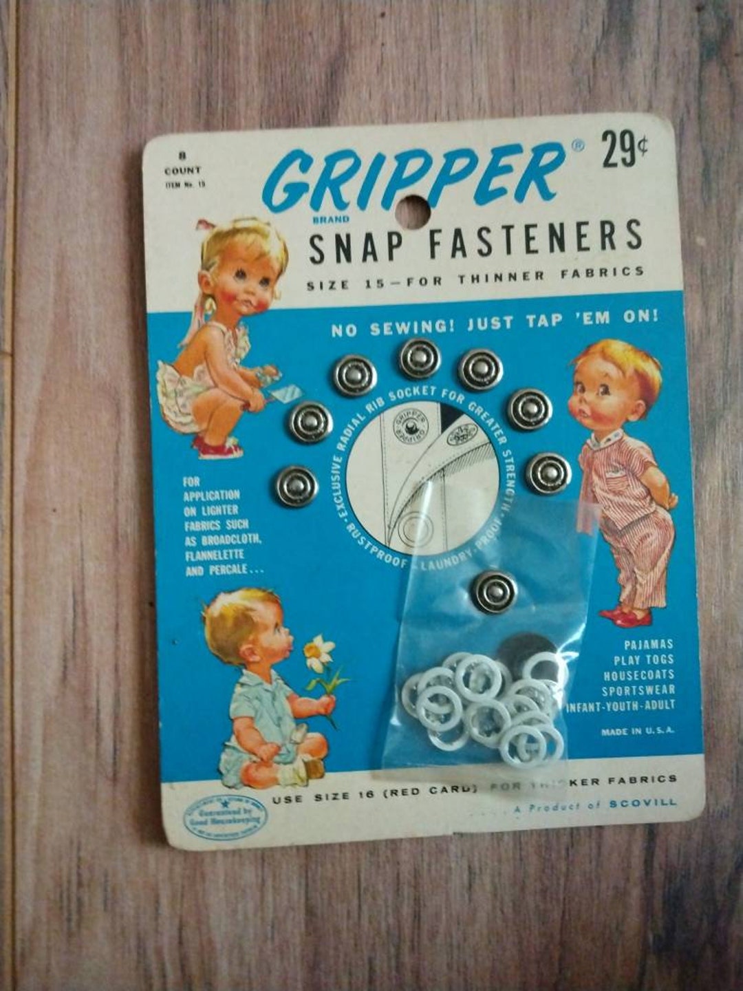 Vintage Gripper Snap Fasteners Great Graphics - Etsy
