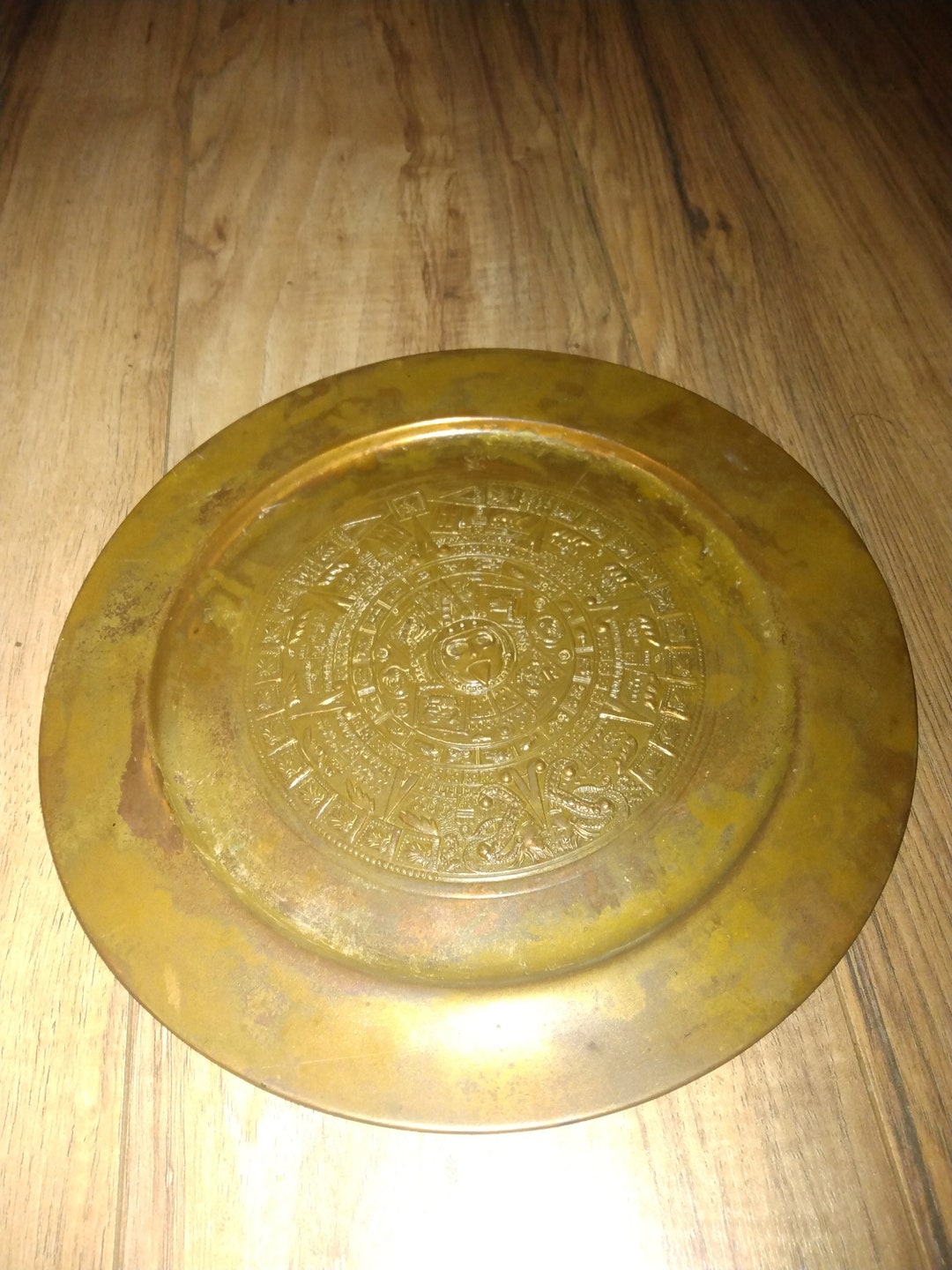 Vintage Copper Aztec Mayan Calendar Copper Plate - Etsy