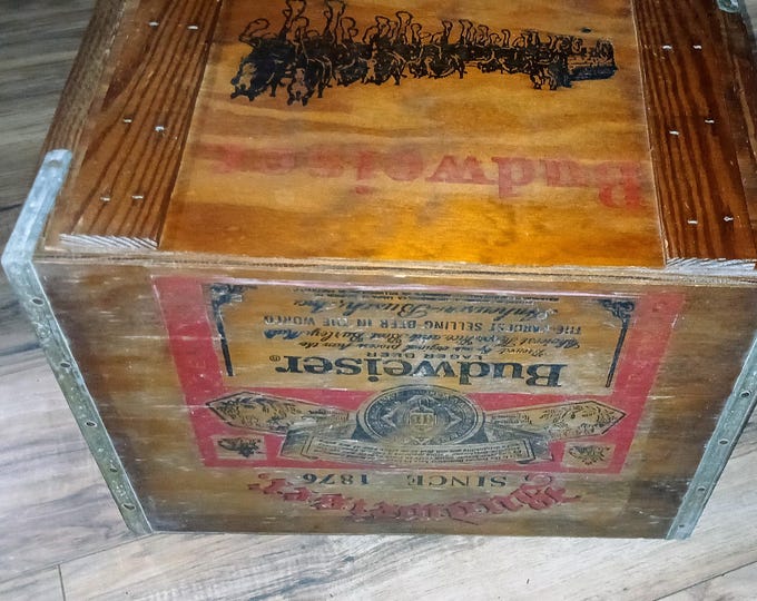 Vintage Wooden Budweiser Storage Crate Box - Etsy