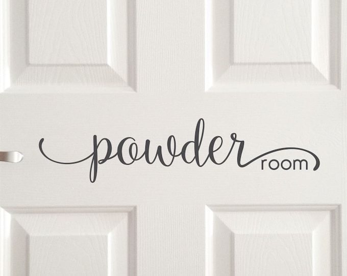Powder Room Sign, Victorian Black and White Bathroom Decor,powder Room ...