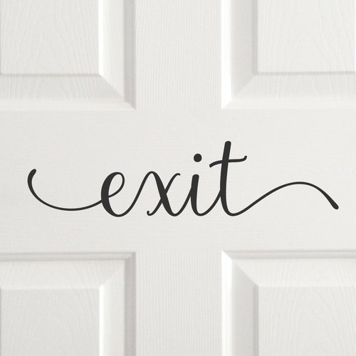 Exit Door Decal Exit Sticker Business Door Saying Exit - Etsy