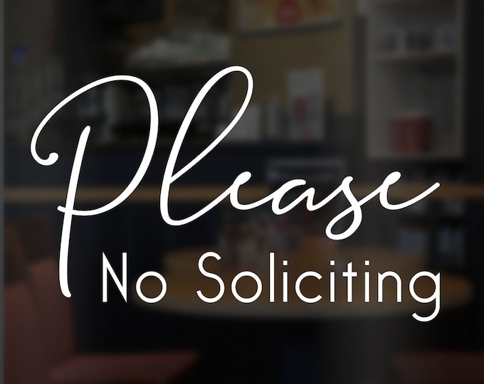 No Soliciting Vinyl Decal Sticker Front Door Front Door Decals Fancy ...