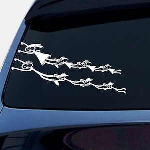 Funny Stick Figure Family Decal, Unique Family Car Window Sticker, Lead ...