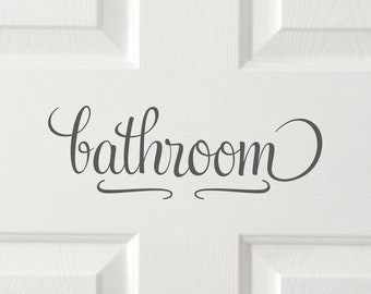 Bathroom Door Decal | Etsy