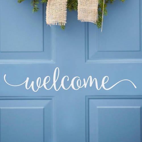 Front Door Welcome Decal Cute Welcome Sticker Greeting for | Etsy