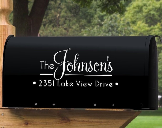Custom Mailbox Decal With Name and Street Address, Personalized Mailbox ...