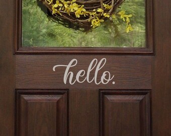 Hello Door Decal Front Door Decal Hello Vinyl Decal Front Door Sticker ...