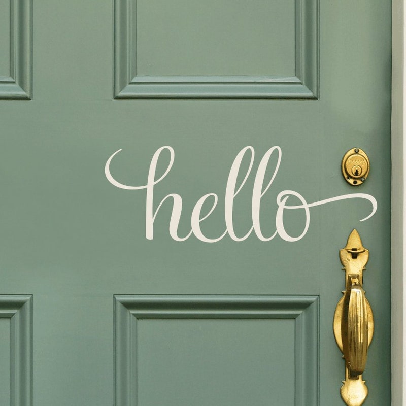Hello Door Decal - Etsy