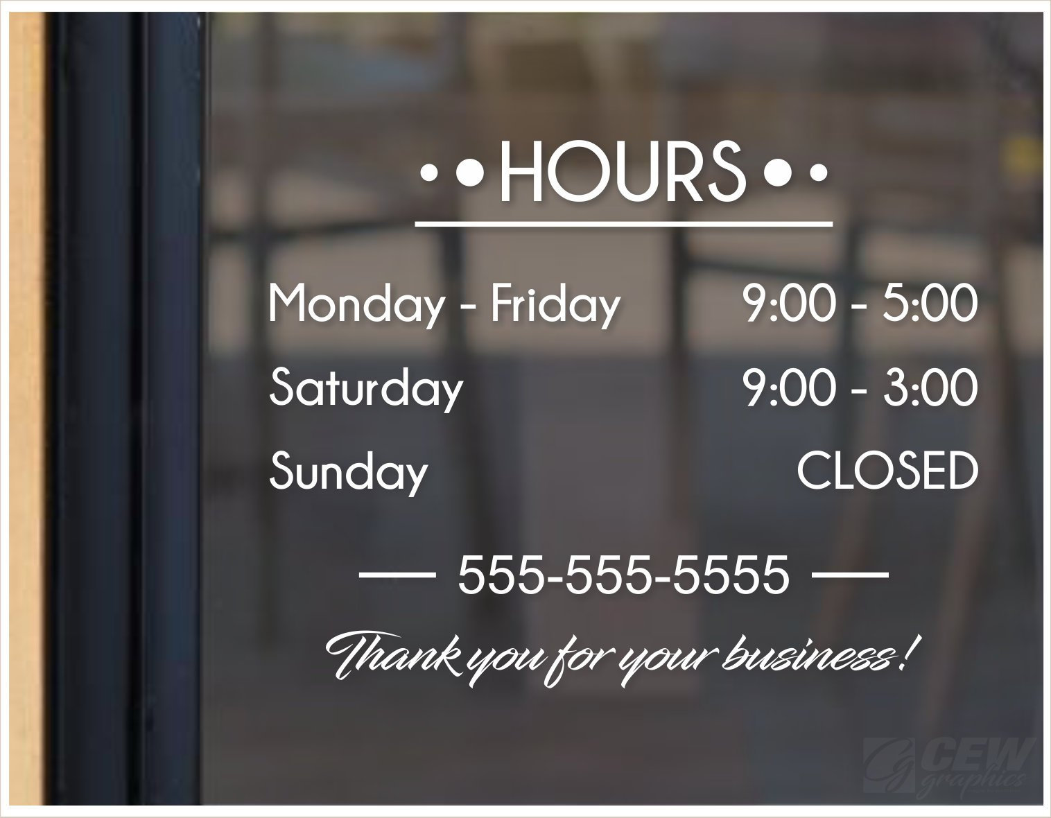 Business Industrial Oriental Massage Spa Business Hours Decal Window 
