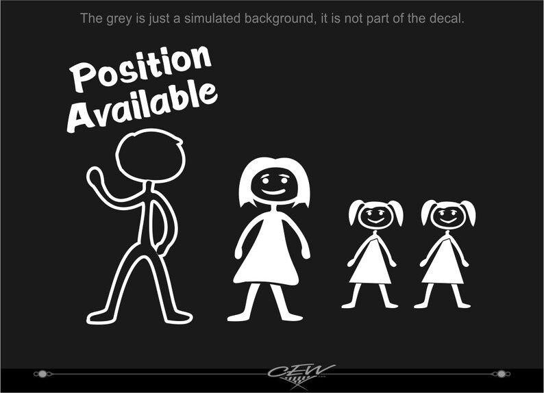 Funny Stick Figure Family Decal Single Mom and 2 Girls | Etsy