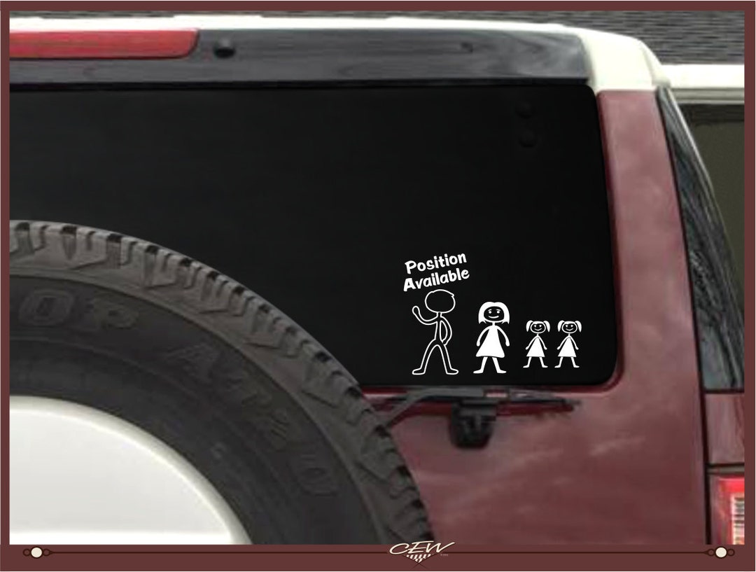 Funny Stick Figure Family Decal, Single Mom and 2 Girls Position ...