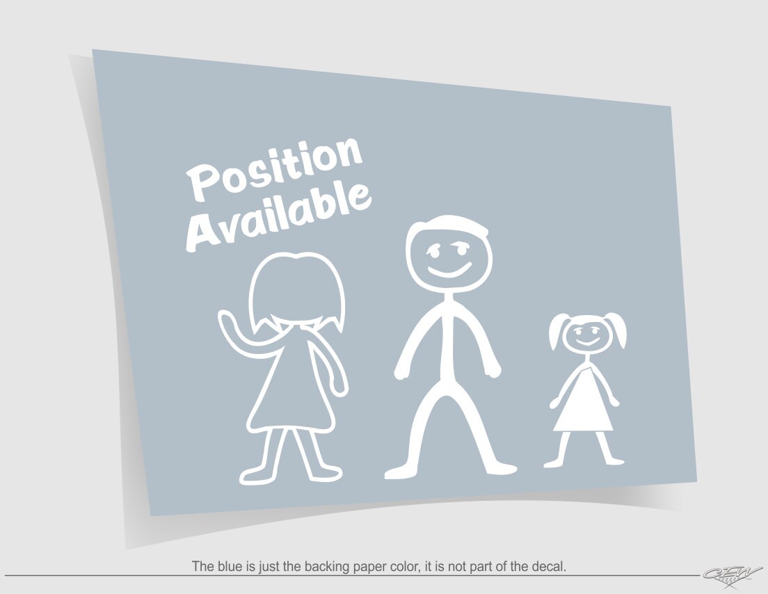 Dad and Daughter Stick Figure Decal, Single Father Car Sticker ...