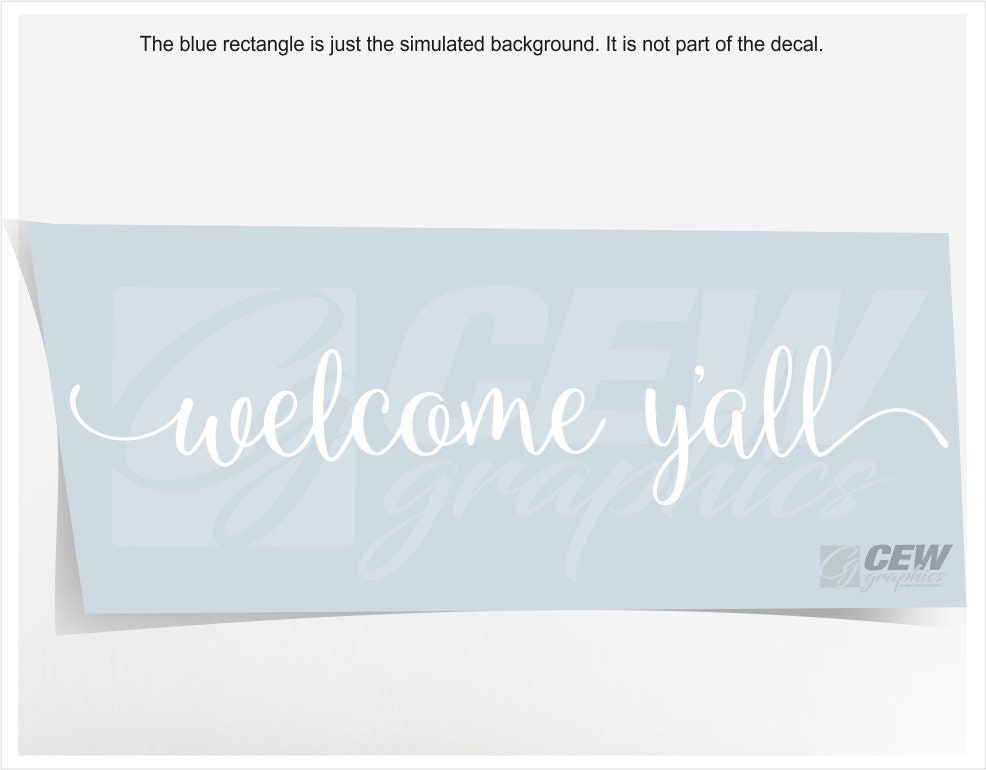 Welcome Y'all Decal Front Door Welcome Sticker Welcome | Etsy