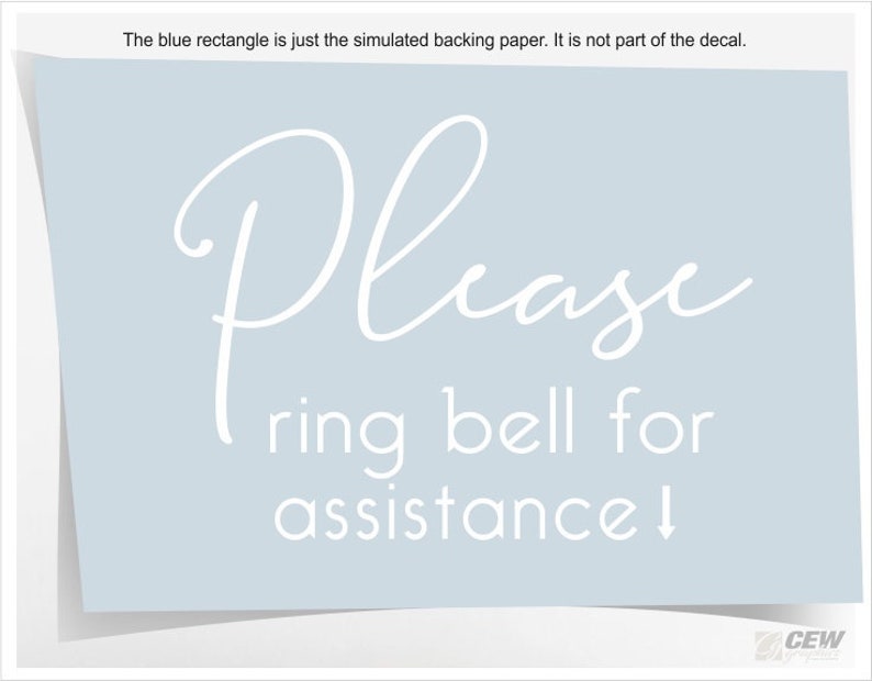 Please Ring Bell for Assistance Decal With Arrow, Ring Service Bell ...