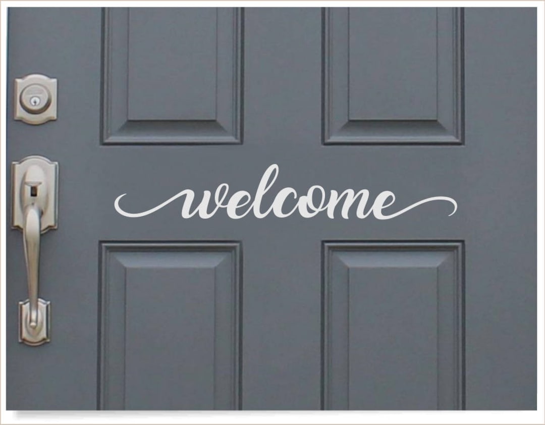 Welcome Door Decal, Cute Welcome Sticker Greeting for Home Phrase ...