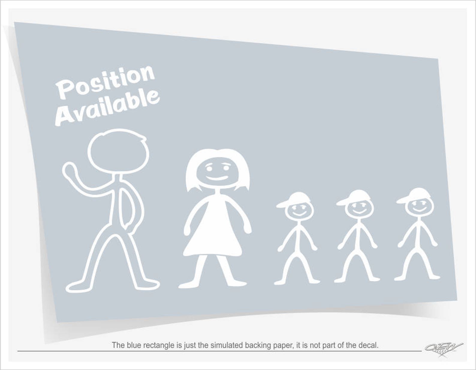 Single Mom Stick Figure Decal, Husband Position Available Car Vinyl ...