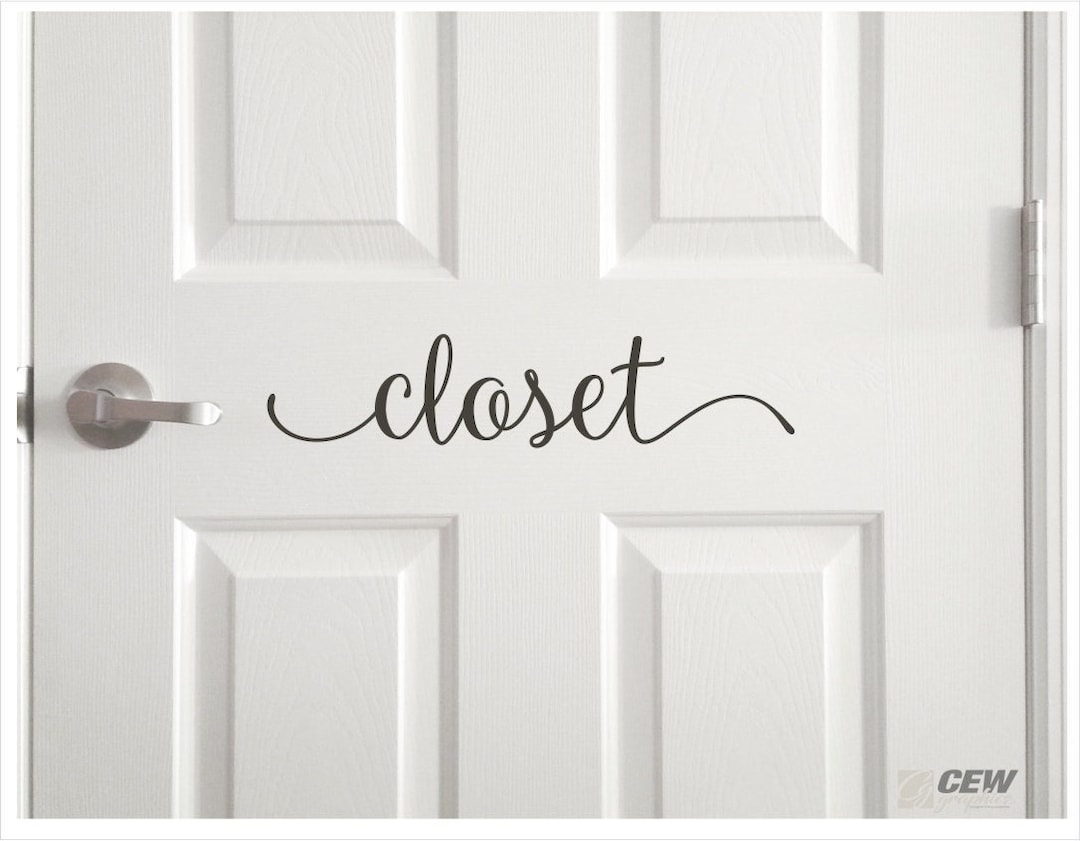 Closet Decal, Closet Door Sticker Decor, Closet Vinyl Decal Sign ...