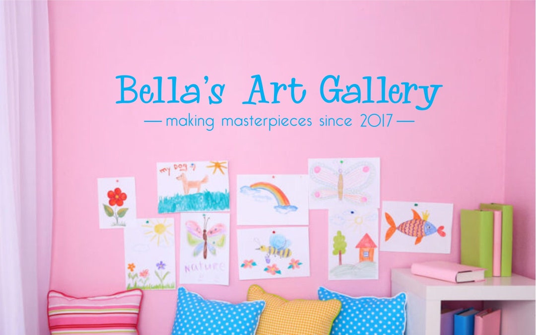 Personalized Kids Art Gallery Decal, Custom Art Work Vinyl Decal, Craft ...