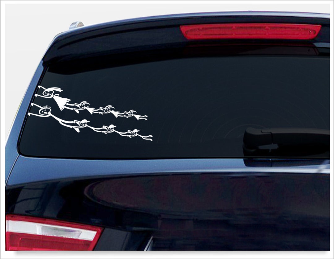 Funny Stick Figure Family Decal, Unique Family Car Window Sticker, Lead ...
