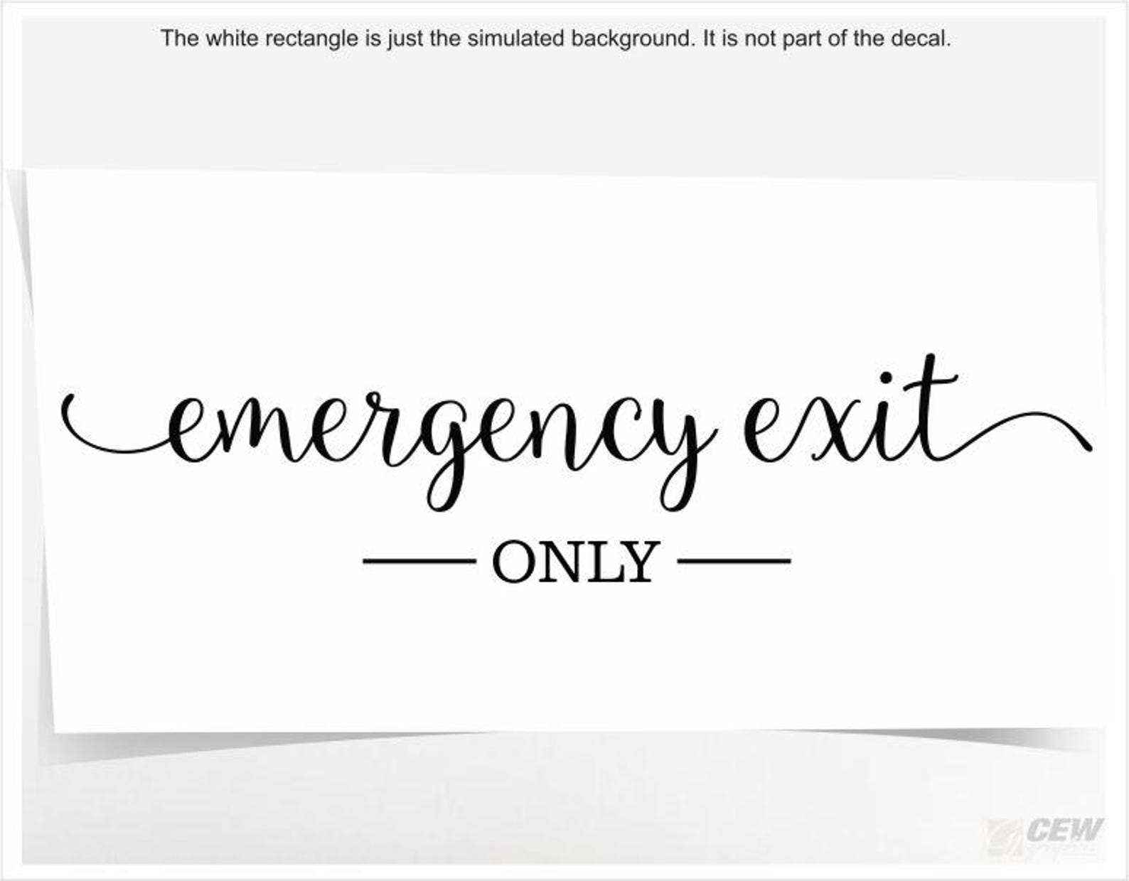Decorative Emergency Exit Only Door Decal, Stylish Exit Sticker Label ...