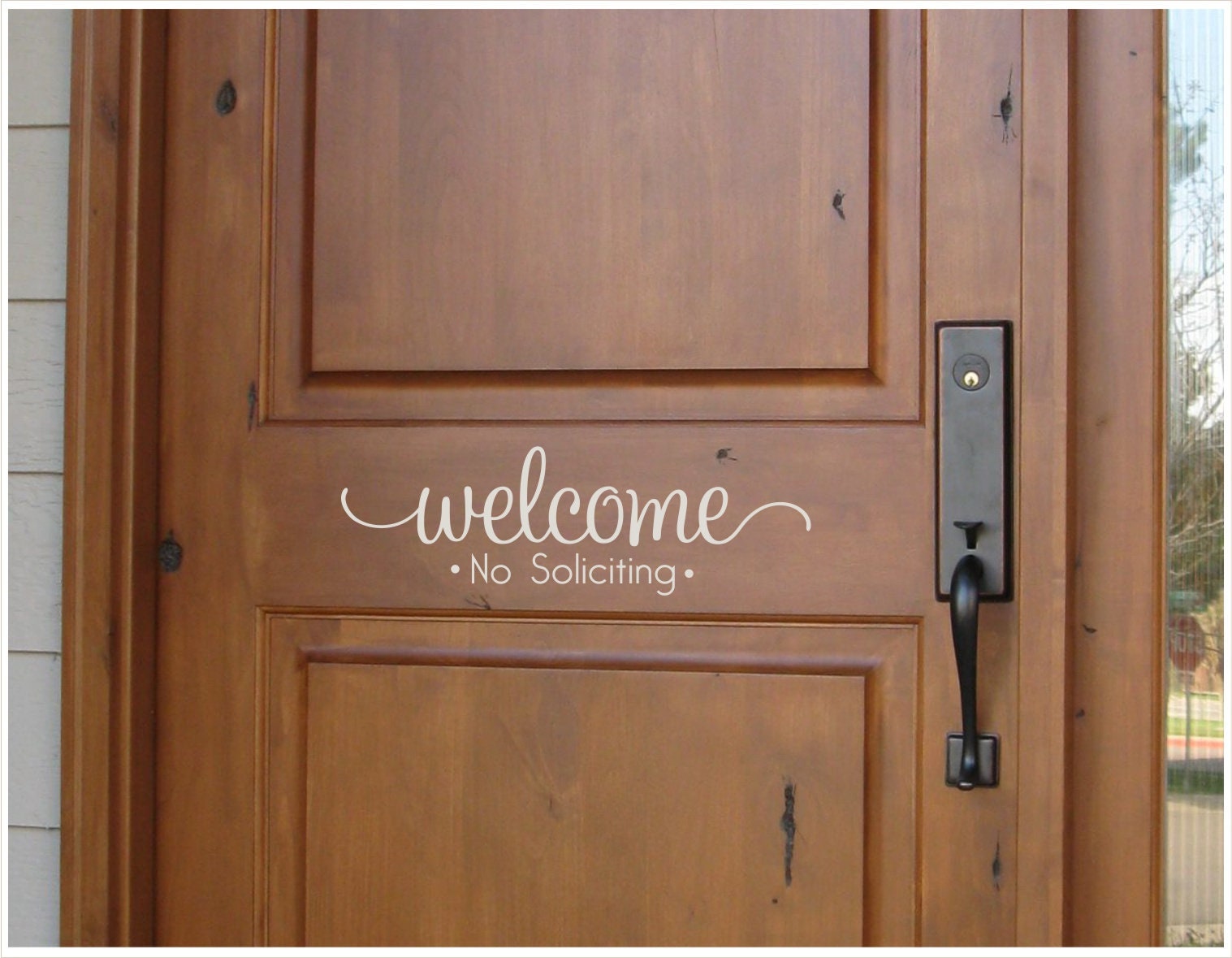 Welcome Decal, No Soliciting Sticker Greeting for Home, No Solicitors ...