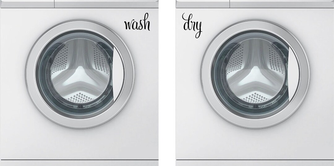 Wash and Dry Decal Combo, Washer Dryer Vinyl Decal, Dishwasher Sticker ...