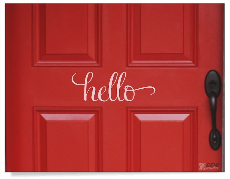 Hello Door Decal Front Door Greeting Hello Sticker Welcome - Etsy