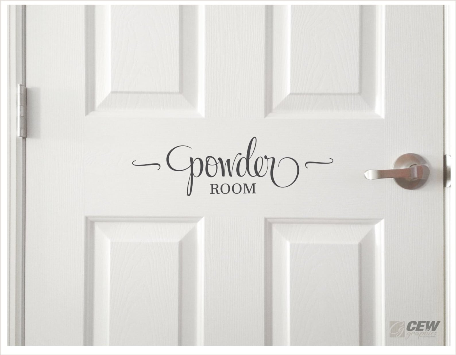 Powder Room Decal Washroom Vinyl Decal Bathroom Door Sticker - Etsy