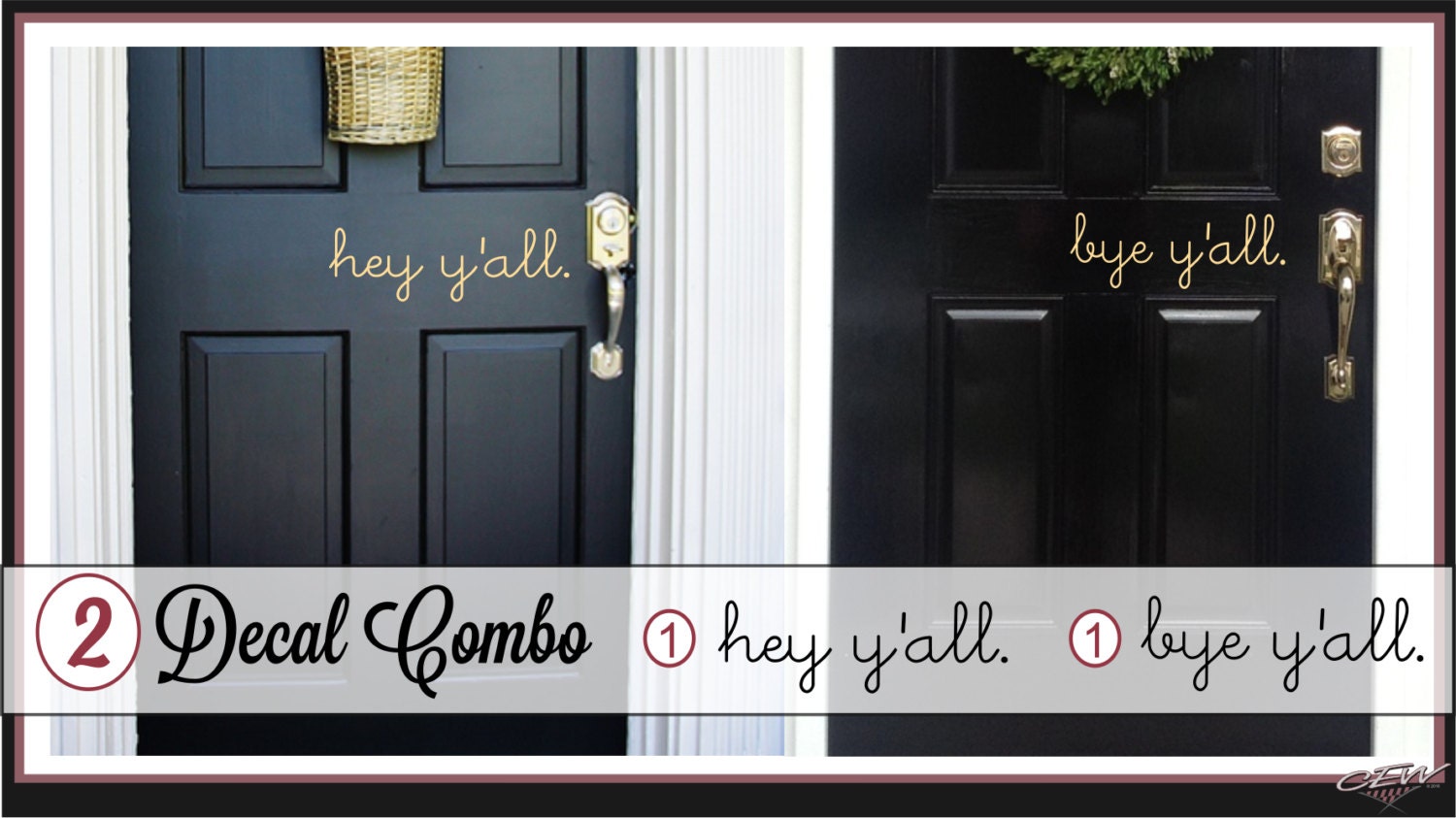 Hey Y'all, Bye Y'all Front Door Decal, Cute Welcome Quote, Door ...