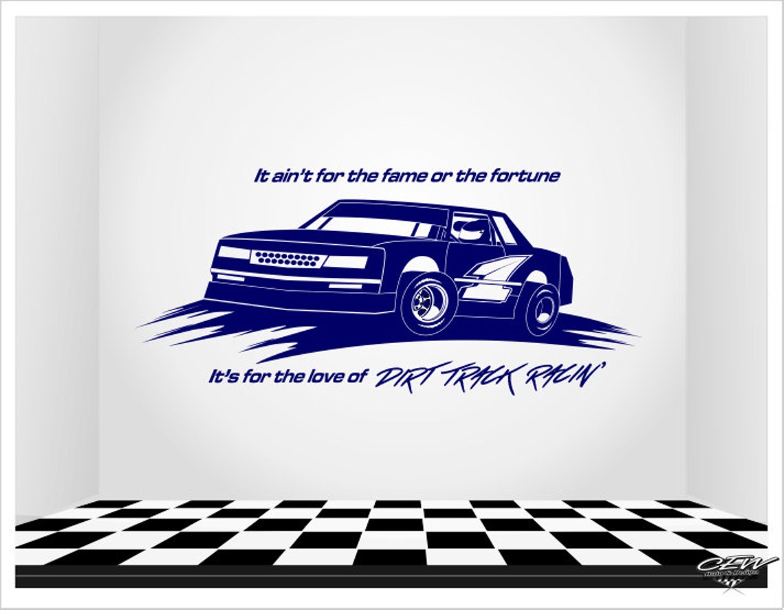 Racing Wall Decal Unique Racecar Wall Decor Custom Dirt - Etsy
