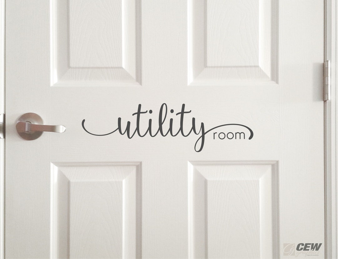 Utility Room Vinyl Decal, House Storage Room Door Sign, Air Bnb Room ...