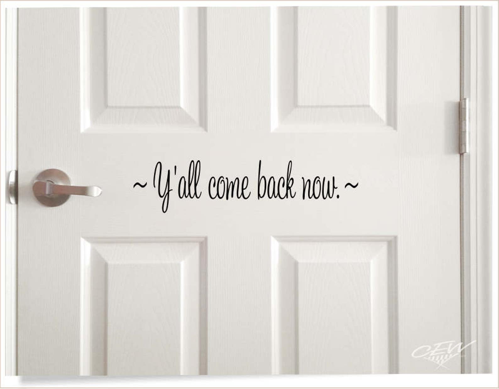 Y'all Come Back Now Door Decal, Vinyl Greeting for Home, House Door ...