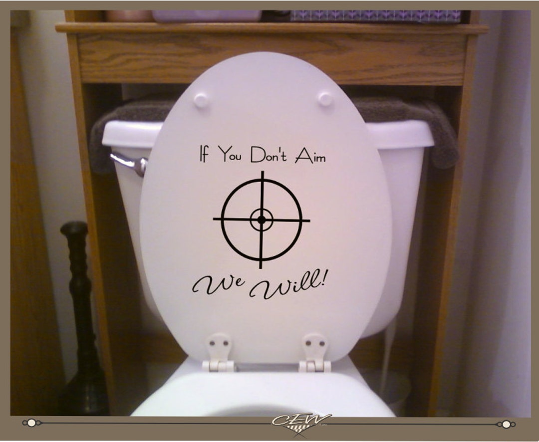 Toilet Decal Please Aim, Funny Toilet Seat Scope Graphic, Hunting Theme ...