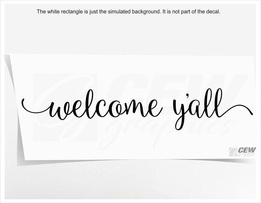 Welcome Y'all Decal Front Door Welcome Sticker Welcome | Etsy