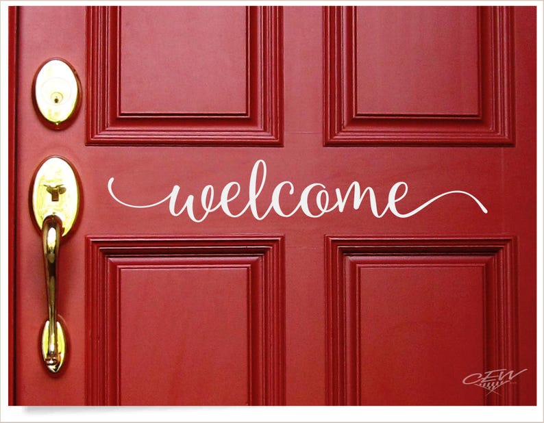 Front Door Welcome Decal Cute Welcome Sticker Greeting for - Etsy