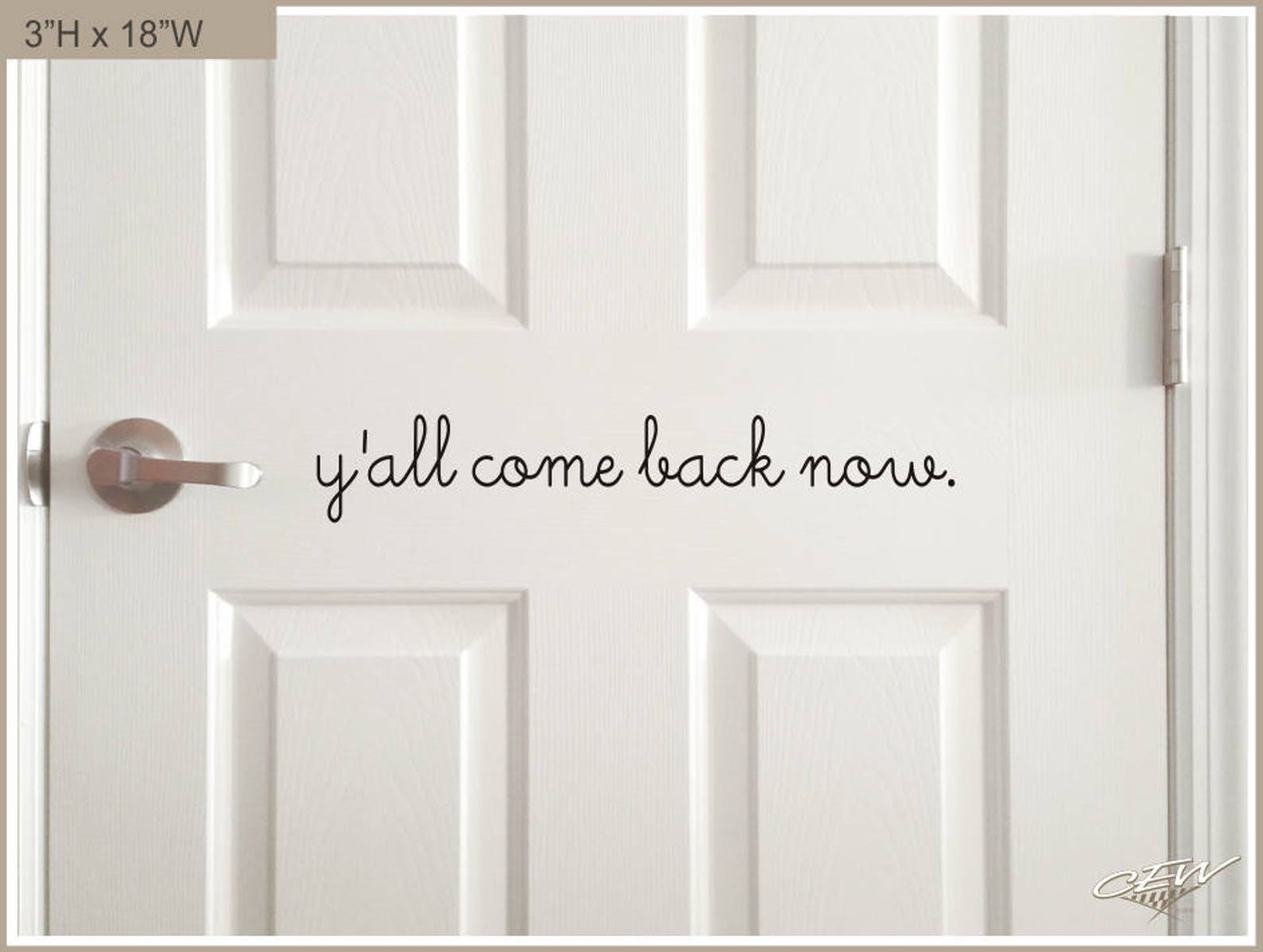 Y'all Come Back Now Door Decal Goodbye Yall Front Door | Etsy