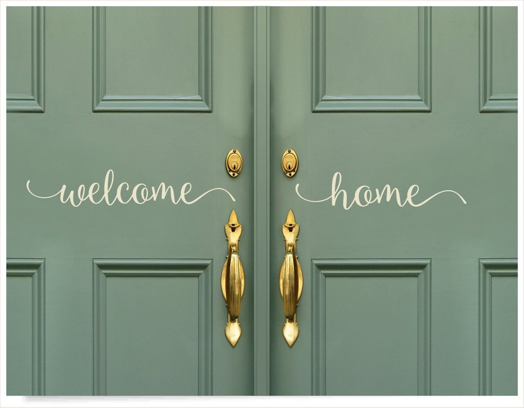 Front Double Door Welcome Home Decal, Welcome Sticker Greeting for Home ...