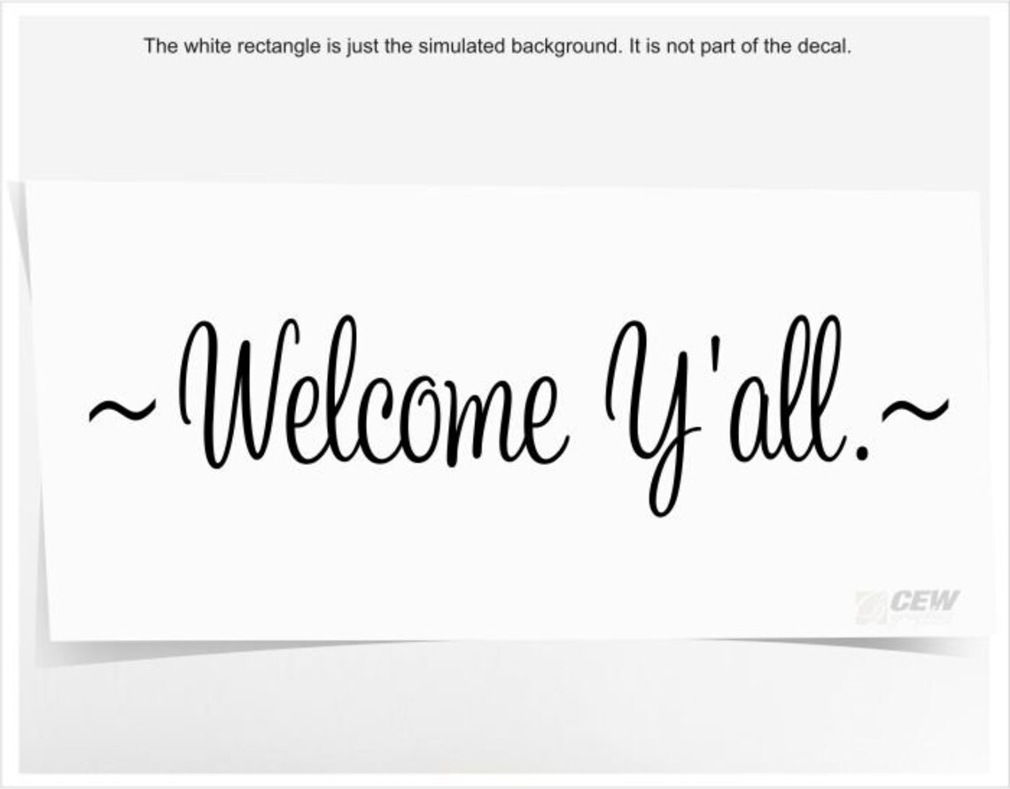 Welcome Y'all Front Door Decal, Cute Southern Hi Yall Greeting, Hello ...