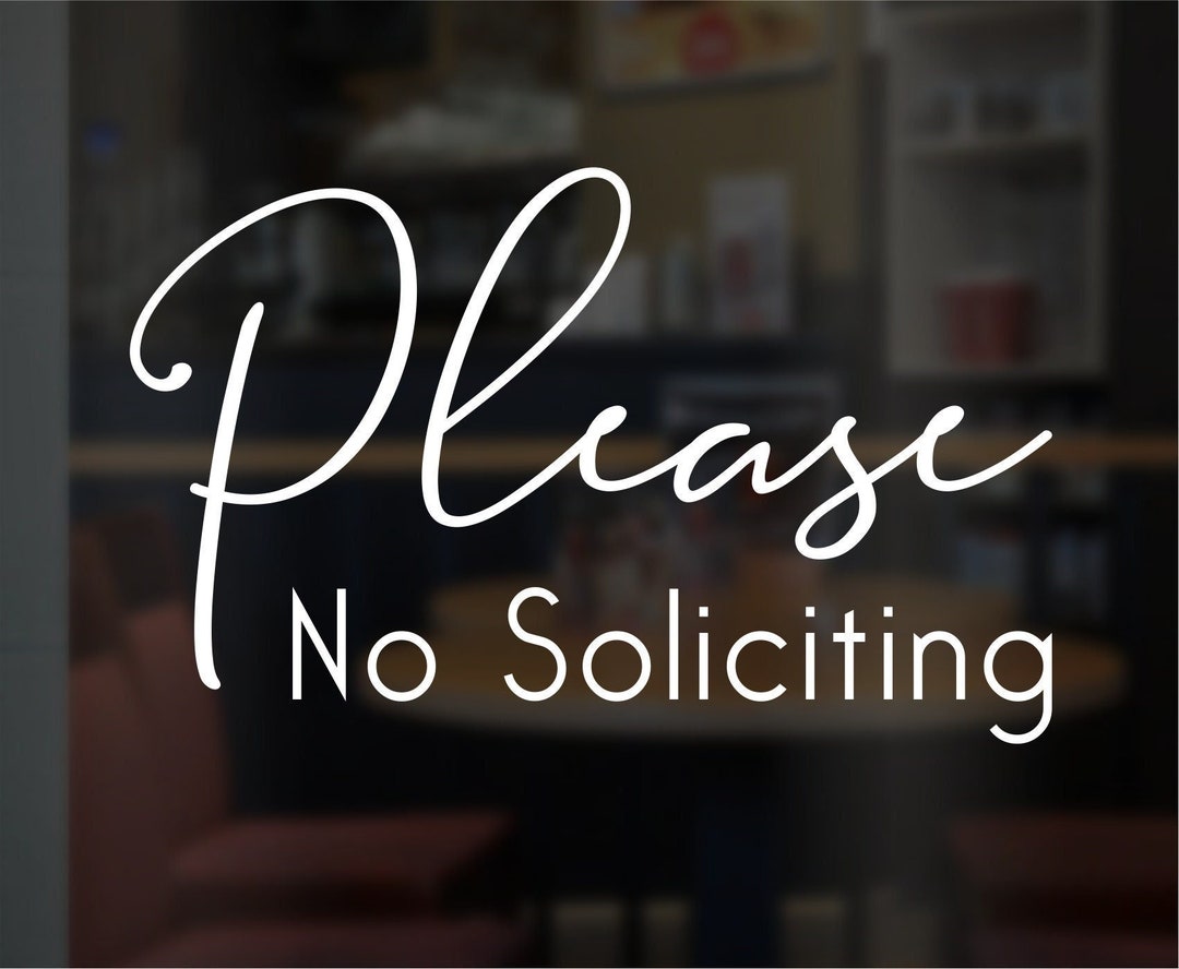 Please No Soliciting Vinyl Decal - No Solicitors Front Door Sticker ...