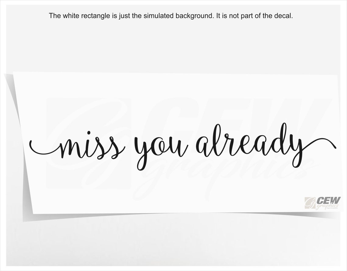 Miss You Already Decal Cute Goodbye Sticker for Home House - Etsy