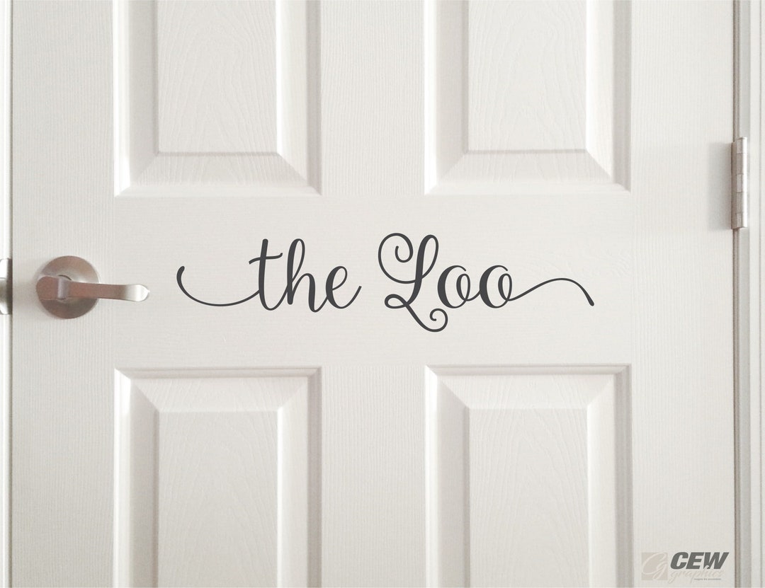 The Loo Decal Bathroom Door Sticker Decor, Old Fashion Washroom Vinyl ...