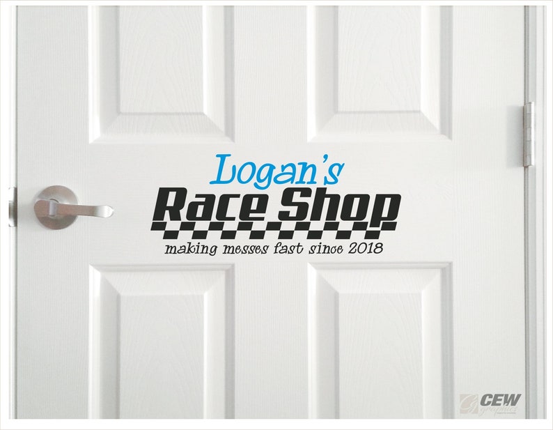 Childs Racing Decal, Customized Boys Name Racing Sticker, Personalized ...