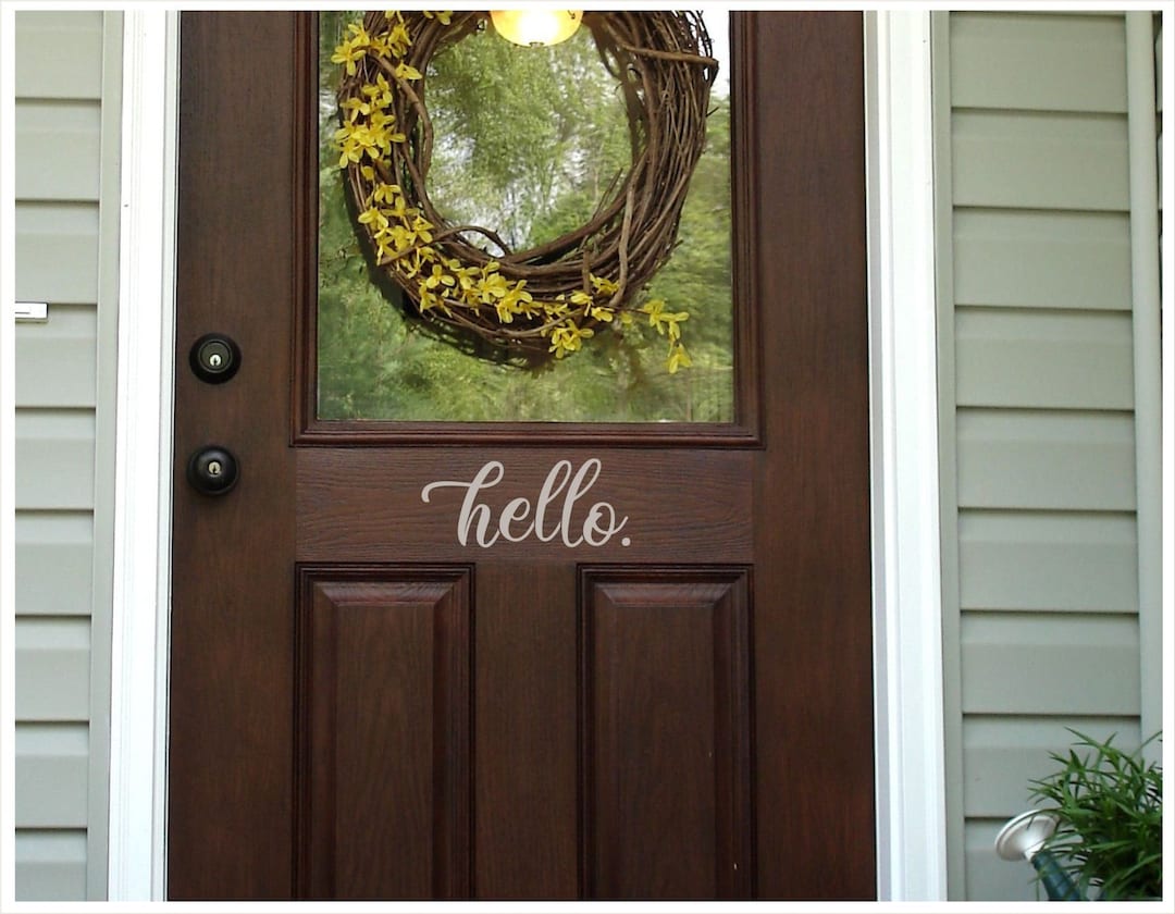 Hello Decal, Hello Greeting Sticker for Home, Hello Door Letters ...