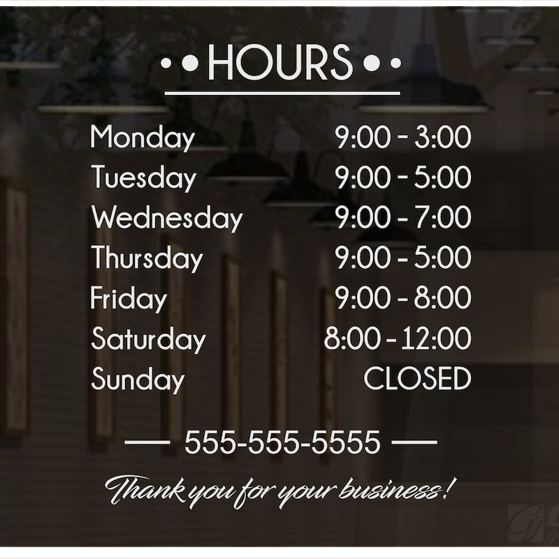Store Hours Sign - Etsy