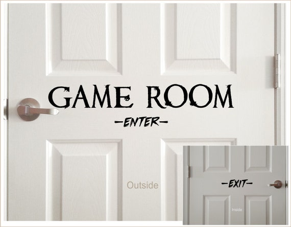 Game room door vinyl decal gamer decal video game wall art | Etsy