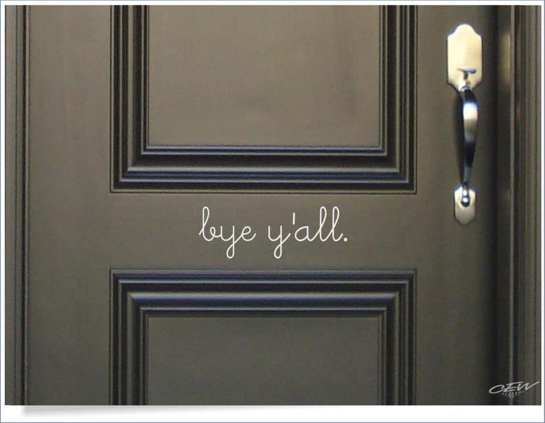 Bye Y'all Front Door Decal House Door Greeting Goodbye - Etsy