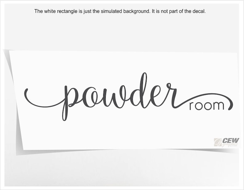 Powder Room Decal Washroom Vinyl Decal Sign Bathroom Sticker - Etsy
